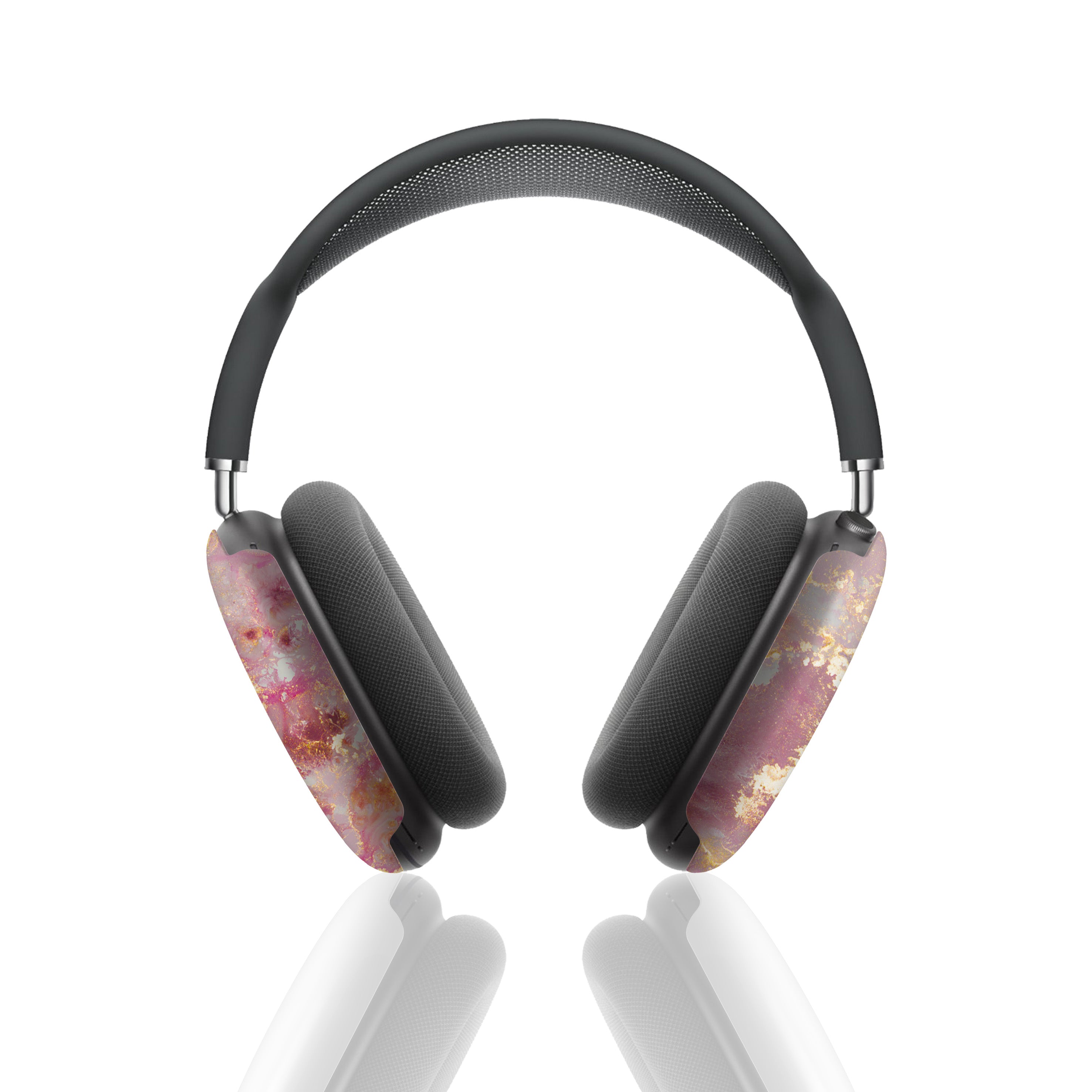 Personalised Pink and Gold Marble AirPod Max Case - HB LONDON